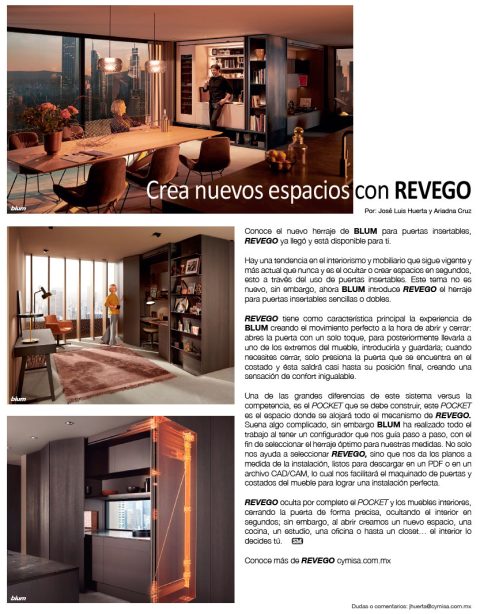 CREA NUEVOS ESPACIOS CON REVEGO | Sector Mueblero